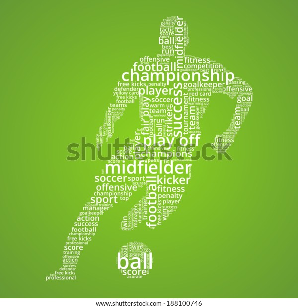 Vector Word Cloud Concept Football Player: vector de stock (libre de ...