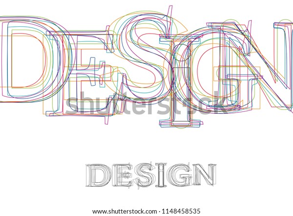 Vector Word Design Made Colorful Lines Stock Vector (Royalty Free ...