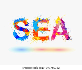Vector Word Sea Splash Paint Illustration Stock Vector (Royalty Free ...