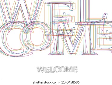 Vector Word Welcome Made Colorful Lines Stock Vector (Royalty Free ...