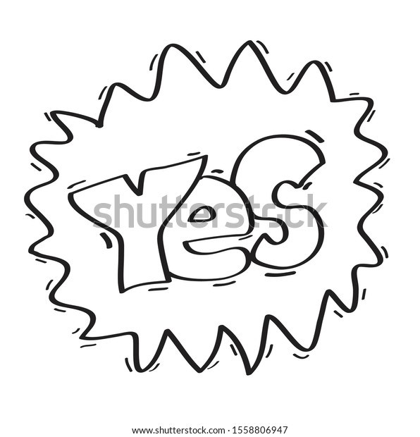 Vector Word Yes Freehand Doodle Comicdrawing Stock Vector (Royalty Free ...