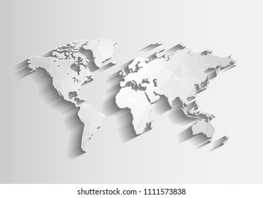 Vector World Map Background Long Shadow Stock Vector (Royalty Free ...