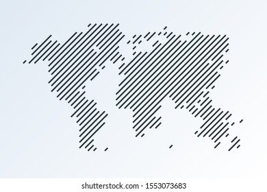 Vector World Striped Map Black Strip Stock Vector (Royalty Free ...