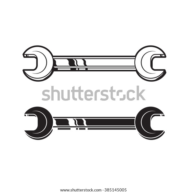 Vector Wrench Line Style Logo Poster Stock Vector (Royalty Free ...