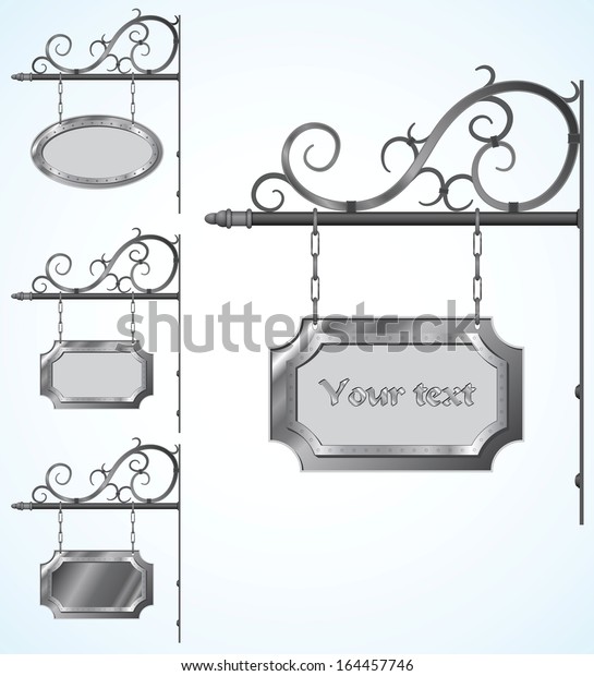 Vector Wrought Iron High Detailed Signs Stock Vector (Royalty Free ...