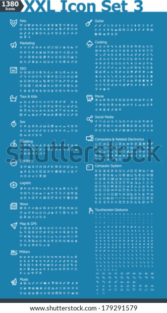 Vector Xxl Icon Set 3 Stock Vector (Royalty Free) 179291579 | Shutterstock
