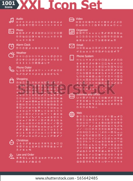 Vector Xxl Icon Set Stock Vector (Royalty Free) 165642485 | Shutterstock
