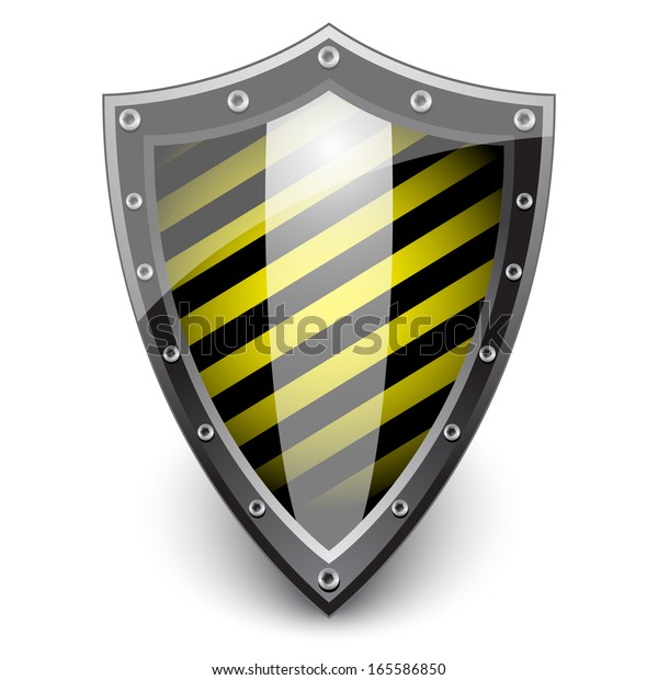 Vector Yellow Black Shield Stock Vector (Royalty Free) 165586850 ...