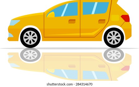 Vector Yellow Car Stock Vector (Royalty Free) 284314670 | Shutterstock