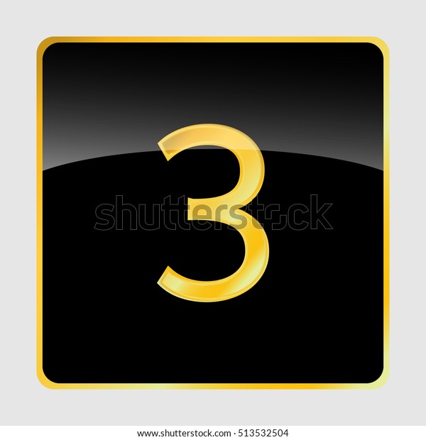 Vector Yellow Gold Number On Glass Stock Vector (Royalty Free ...