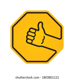 Vector Yellow Hand Sign Ok Gesture Stock Vector (Royalty Free ...