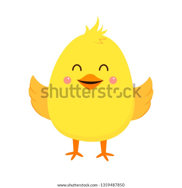 Vector Yellow Happy Chicken Vector Illustrationisolated Stock Vector ...