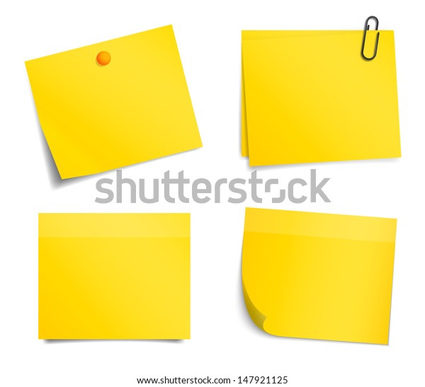 Vector Yellow Notice Stickers On White Stock Vector (Royalty Free ...