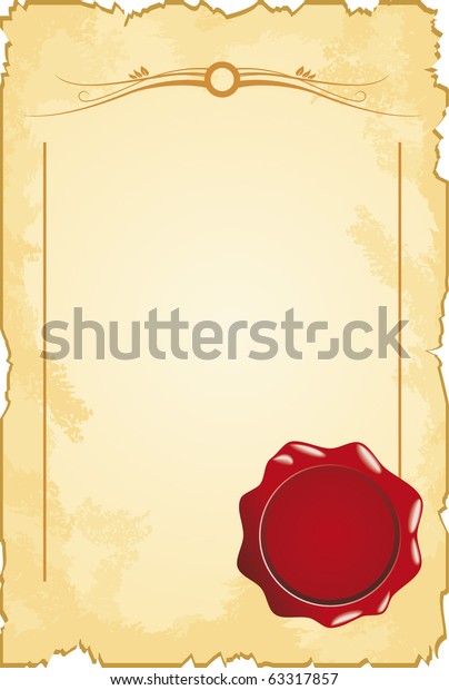 Vector Yellow Old Paper Red Stamp Stock Vector (Royalty Free) 63317857 ...