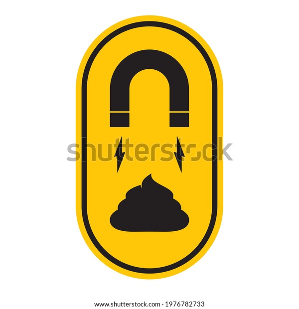 Vector Yellow Sign Shit Magnet Isolated Stock Vector (Royalty Free ...