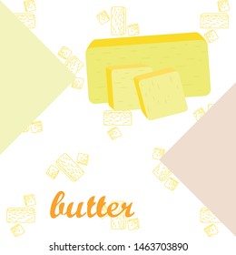 Vector Yellow Stick Butter Slices Margarine Stock Vector (Royalty Free ...