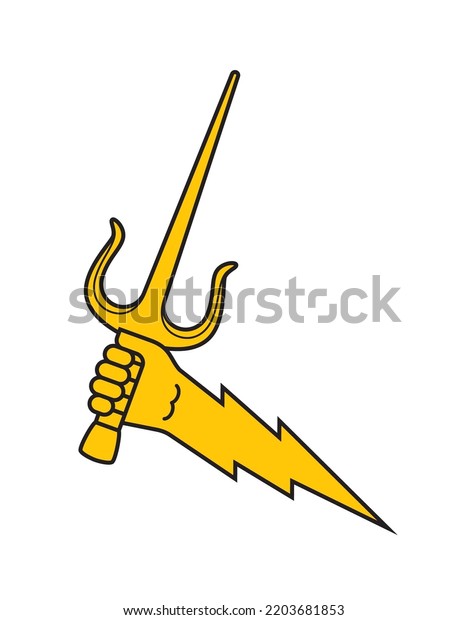 Vector Yellow Symbol Hand Holding Sai Stock Vector (Royalty Free ...