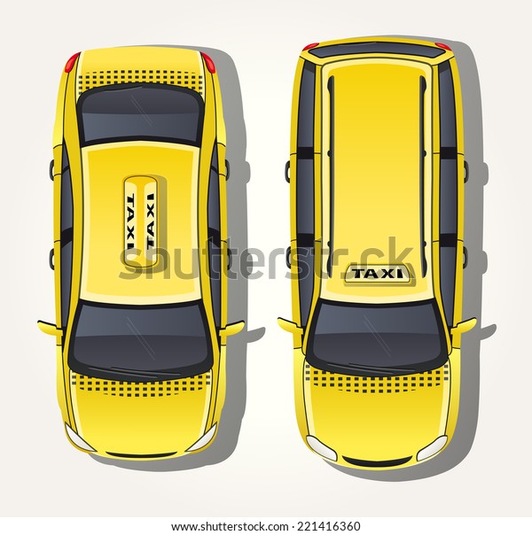 Vector Yellow Taxi Top View 스톡 벡터(로열티 프리) 221416360 | Shutterstock