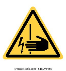 Vector Yellow Triangle Safety Danger Electricity Stock Vector (Royalty ...
