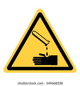 Vector Yellow Triangle Safety Sign Chemical Stock Vector (Royalty Free ...