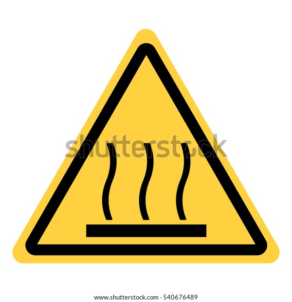 Vector Yellow Triangle Safety Sign Hot Stock Vector (Royalty Free ...