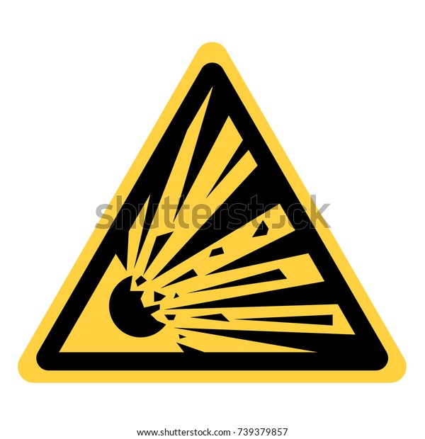 Vector Yellow Triangle Security Sign Explosion Stock Vector (Royalty ...