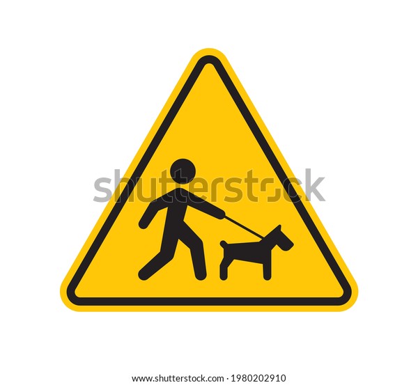 Vector Yellow Triangle Sign Black Silhouette Stock Vector (Royalty Free ...
