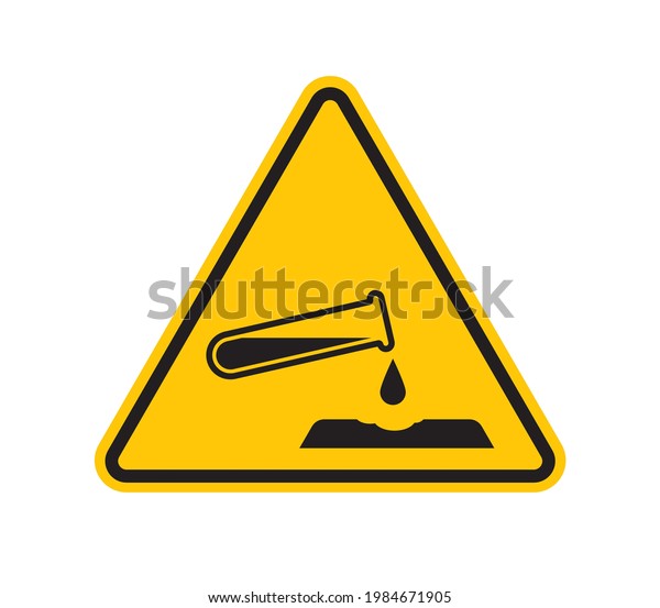 Vector Yellow Triangle Sign Corrosive Sign Stock Vector (Royalty Free ...