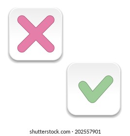 Vector Yes No Check Marks Square Stock Vector (Royalty Free) 202557901 ...