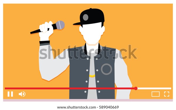 Vector Young Musician Performing On Internet Stock Vector (Royalty Free ...