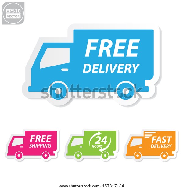 Vector:Free delivery, Free shipping, 24 hour and fast delivery icons set