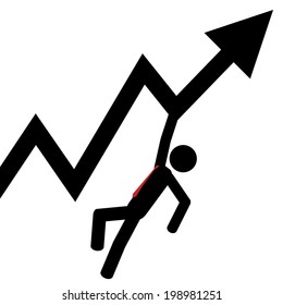 Vectorillustration Man That Holding Graphic Arrow Stock Vector Royalty