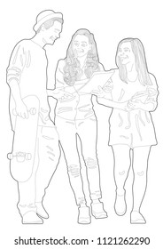Vectorillustration Outlines People Vector Sketch People: เวกเตอร์สต็อก ...