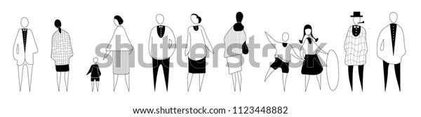 Vectorillustration Outlines People Vector Sketch People Stock Vector ...