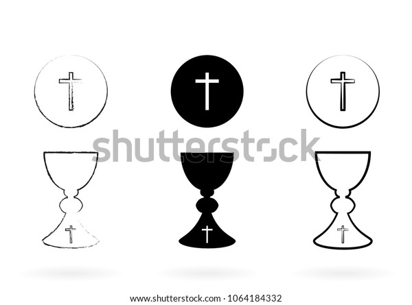 Vectorized Drawing Sacred Chalice Divine Host Stock Vector (Royalty ...