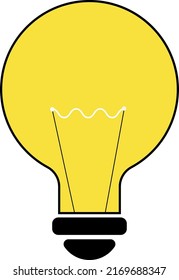Vectorized Yellow Light Bulb Icon Stock Vector (Royalty Free ...