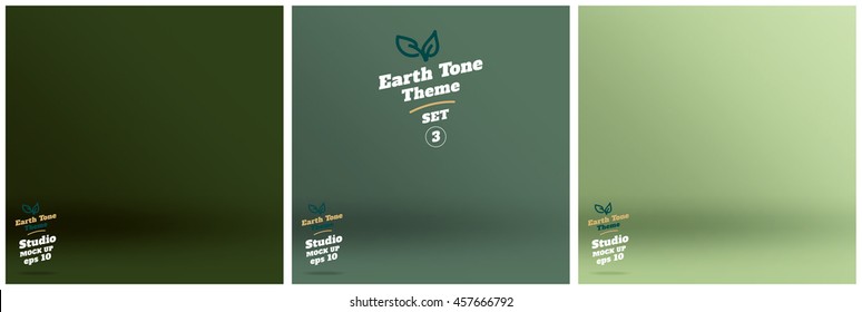Vectorset Empty Earth Tone Green Color Stock Vector (Royalty Free ...