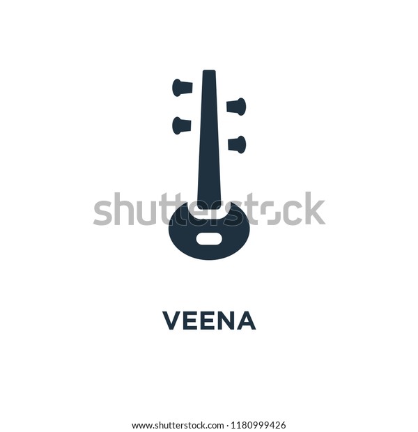 Veena Icon Black Filled Vector Illustration Stock Vector (Royalty Free ...