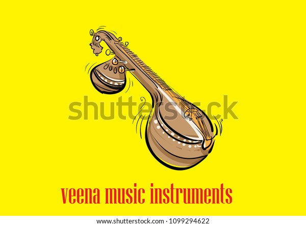 Veena Music Instruments Vector Illustration Stock Vector (Royalty Free ...