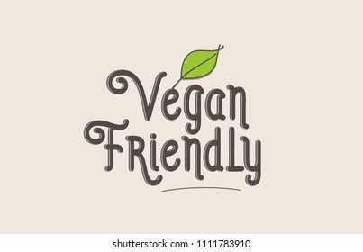 Vegan Friendly Word Text Typography Design Stock Vector (Royalty Free ...