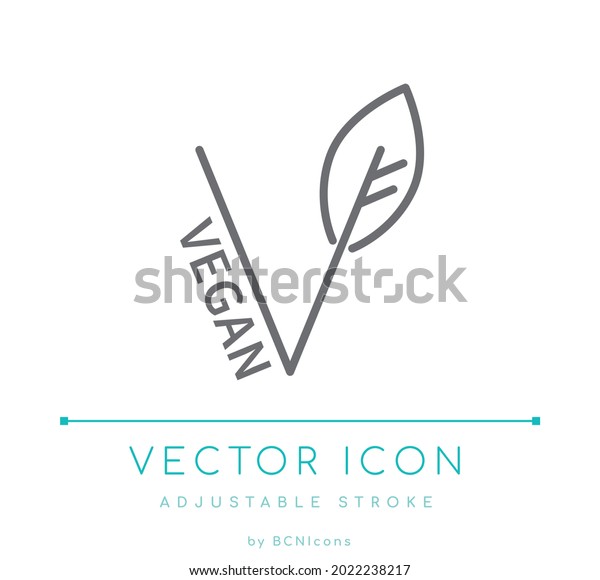 Vegan Line Icon Vegetarian Vector Symbol Stock Vector (Royalty Free ...