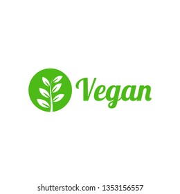 Vegan Logo Design Template Stock Vector (Royalty Free) 1353156557 ...