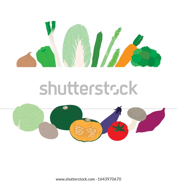 Vegetable Banner Illustration White Background Stock Vector (Royalty ...