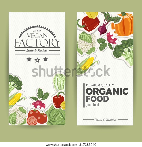 Vegetable Card Template Organic Farm Vector Stock Vector (Royalty Free ...