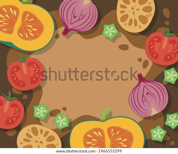 Vegetable Cross Section Frame Clipart Stock Vector (Royalty Free ...