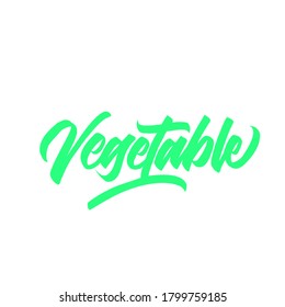 Vektor Stok Vegetable Hand Lettering Brush Calligraphy Vector (Tanpa ...