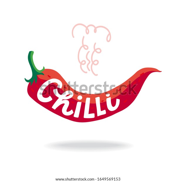 Vegetable Hot Chilli Pepper Lettering Hand: เวกเตอร์สต็อก (ปลอดค่า ...