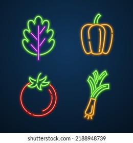 Vegetable Icon Neon Sign Vector Stock Vector (Royalty Free) 2188948739 ...