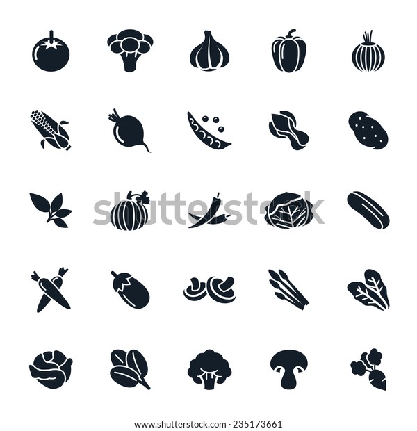Vegetable Icon On White Background Vector Stock Vector (Royalty Free ...