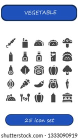 Vegetable Icon Set 25 Filled Vegetable Stock Vector (Royalty Free ...